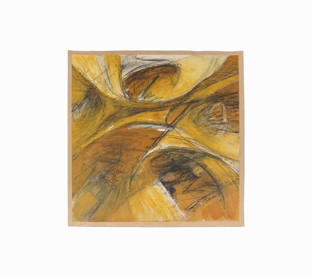 Kathy Blankley Roman Oil Painting on Paper Abstract Expressionist Brown ...