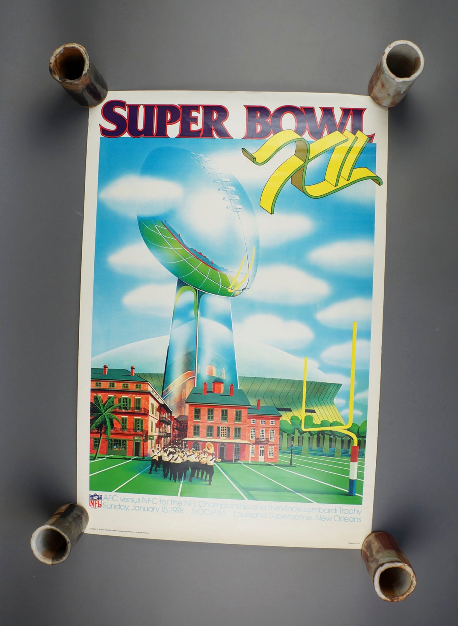 1978 Super Bowl XII Poster Vintage New Orleans 22 X - Etsy Denmark