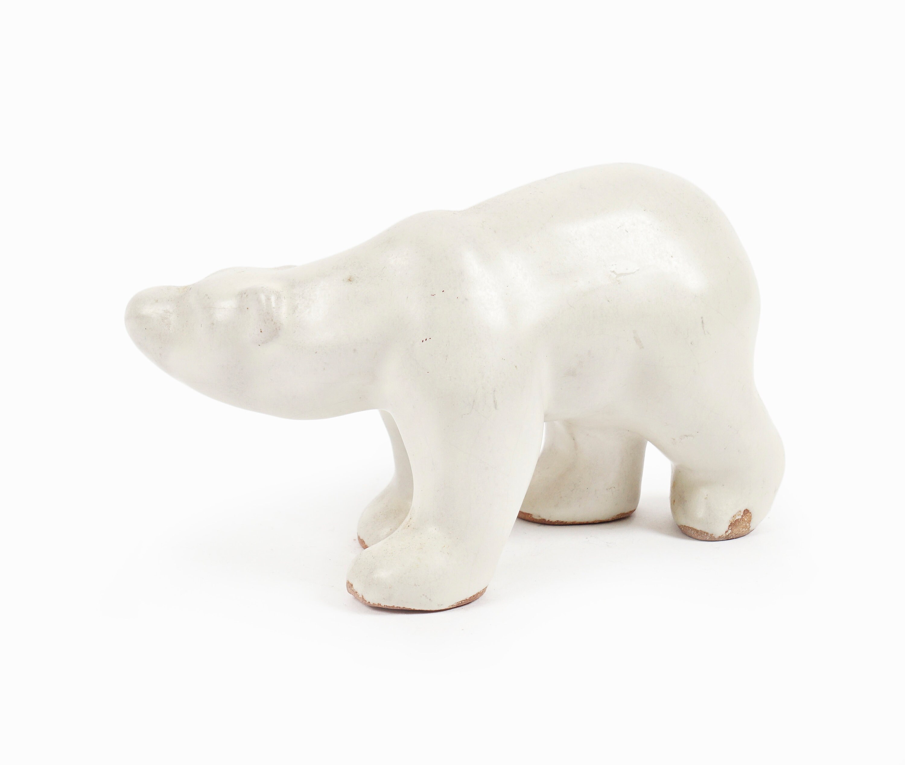 Anna-lisa Thomson White Ceramic Polar Bear Figurine Upsala Ekeby Sweden ...