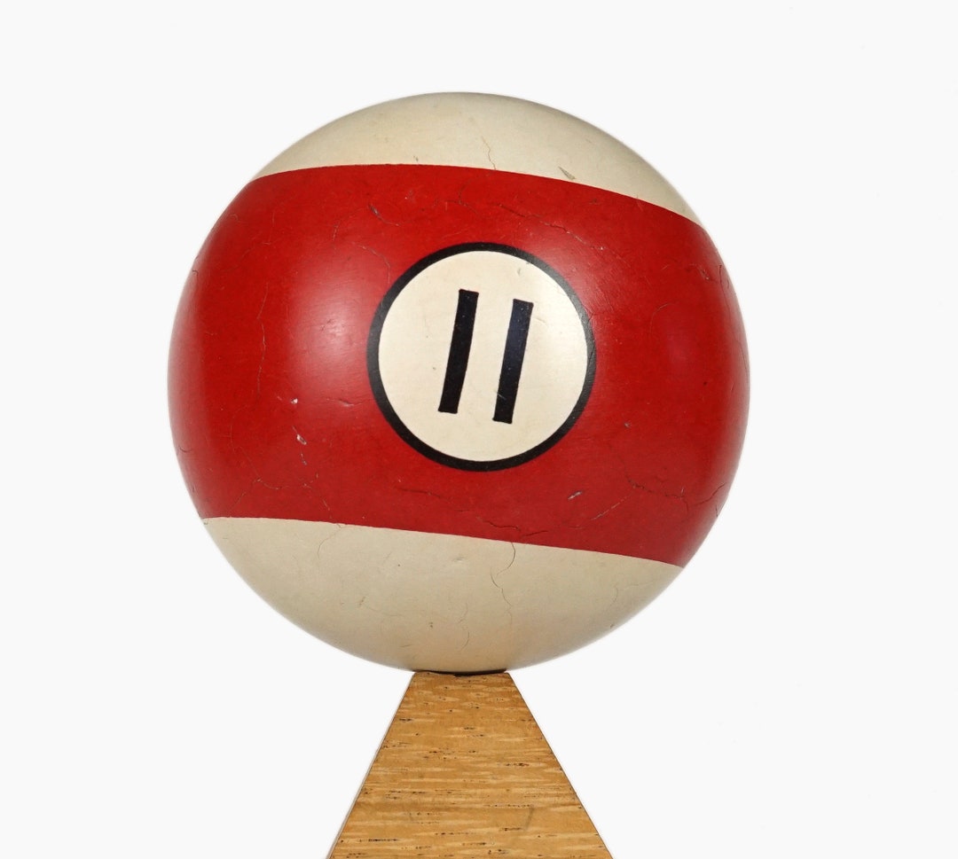 No. 11 Striped Pool Ball Clay Billiard Ball Size 2.25" Eleven XI Red ...