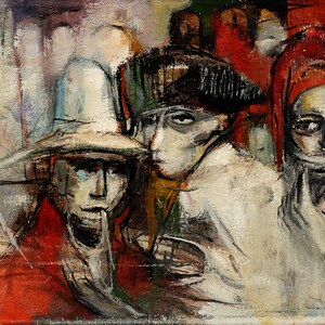 1950s Kolish Oil Painting on Canvas Mid Century Modern - Etsy