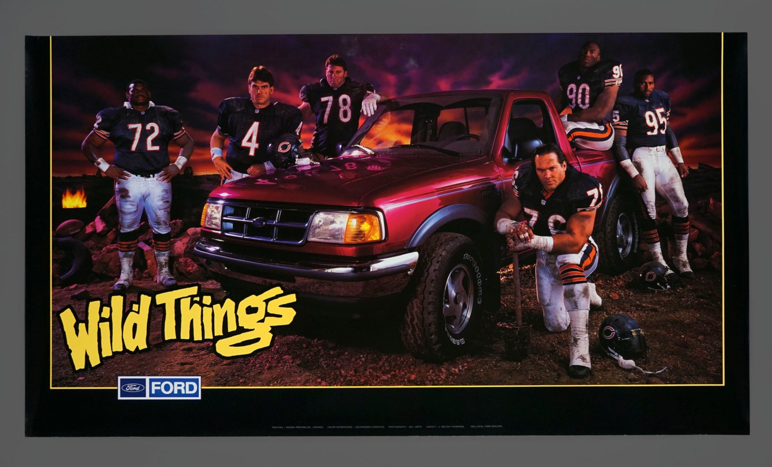 1992 Chicago Bears Wild Things Poster Ford Ranger Poster 36 x | Etsy
