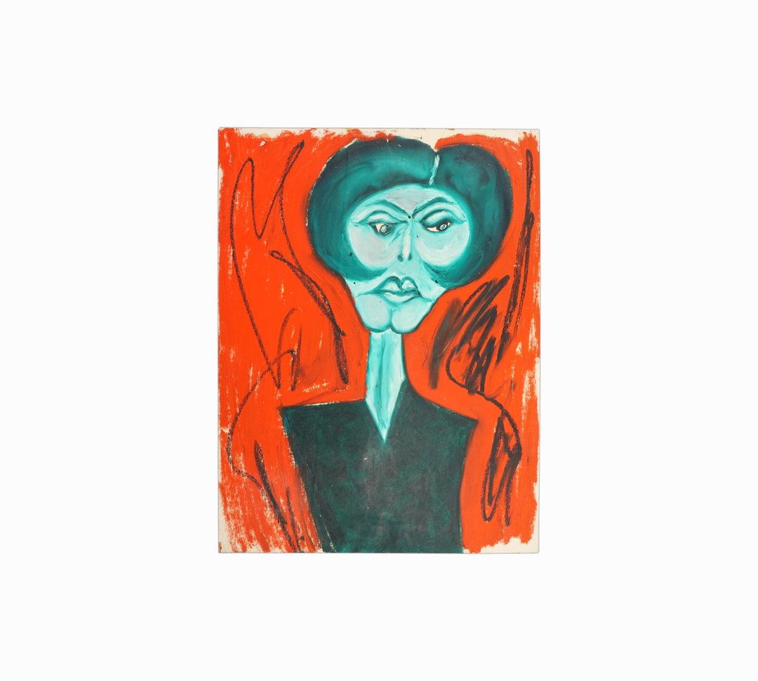 1991 David Cook Pastel Painting on Paper Portrait Pastels Woman Drawing ...