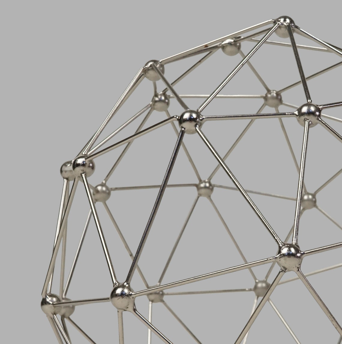 Mid Century Polygon Sculpture Silver Polyhedron Geometric | Etsy