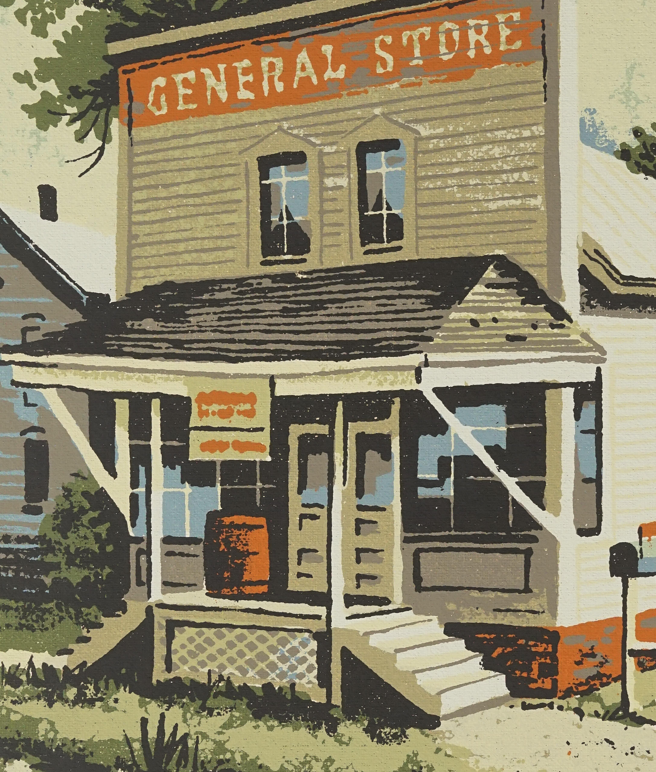 Mark Coomer Serigraph General Store Storefront Print Vintage Art ...