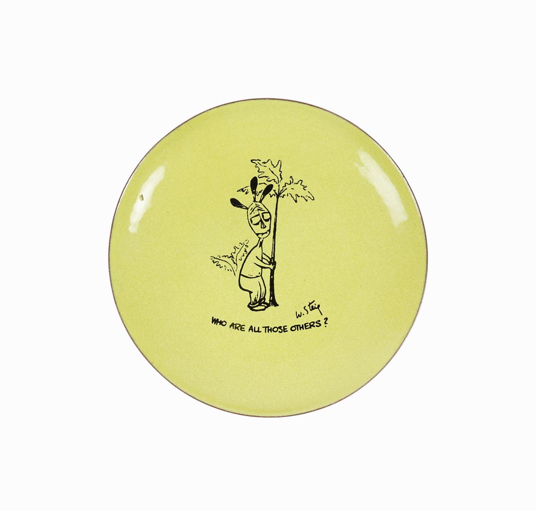 William Steig Enameled Plate "who Are All Those Others?" Vintage Copper ...
