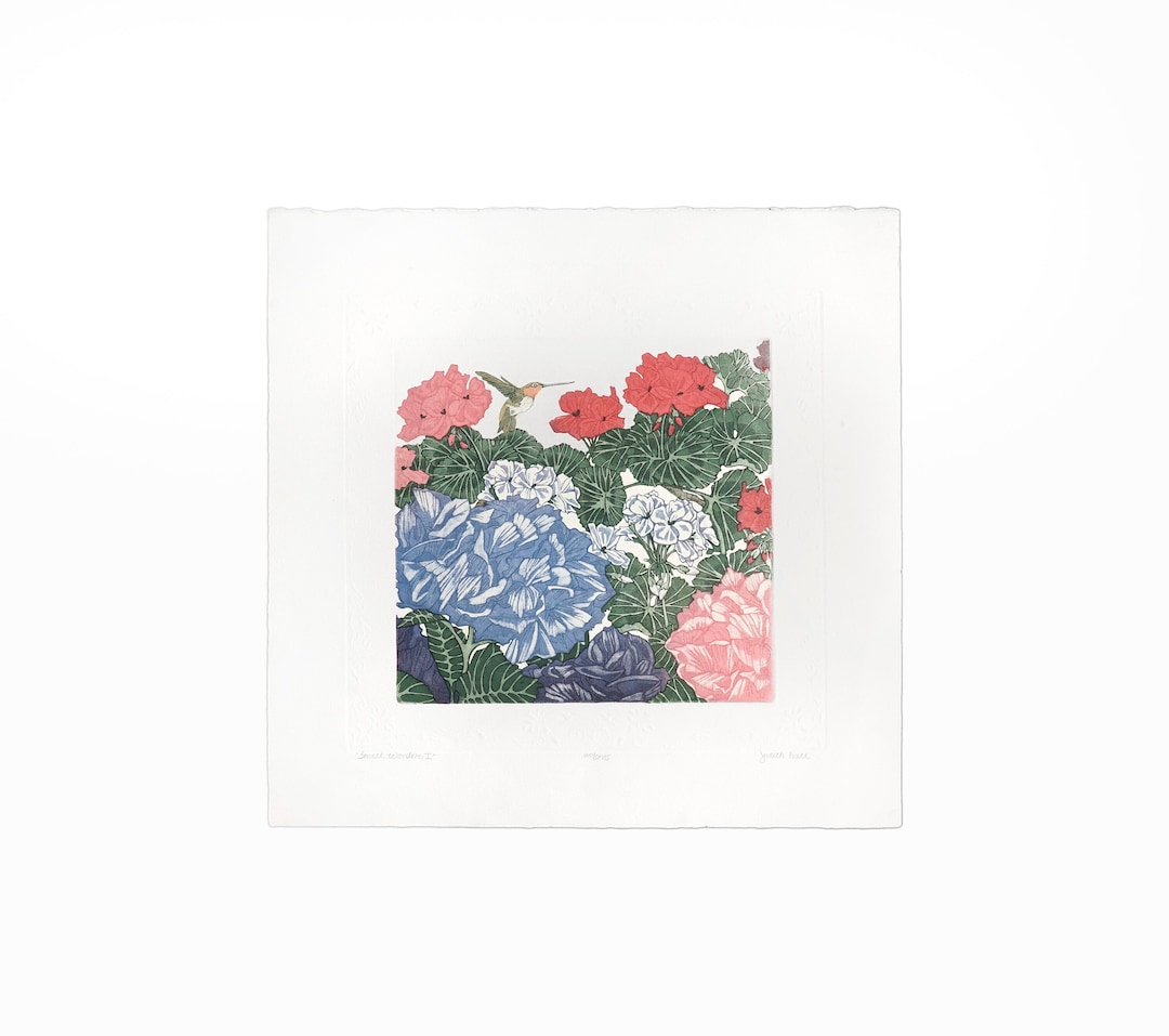 Judith Hall Embossed Etching on Paper Flowers Print "small Wonder I" - Etsy