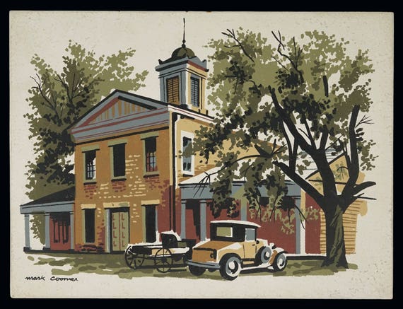Mark Coomer Serigraph Colonial Architecture House Print - Etsy