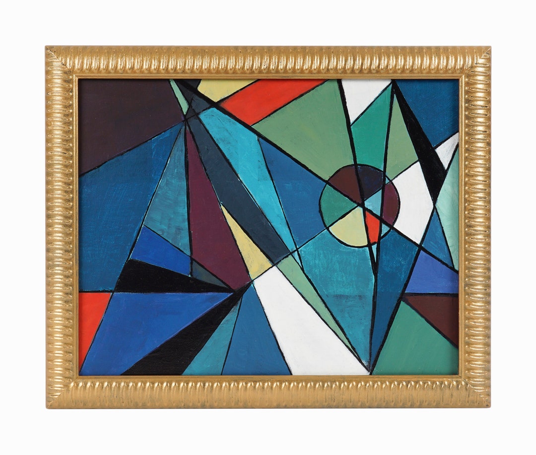 Hard Edge Oil Painting on Canvas Board Mid Century Modern - Etsy