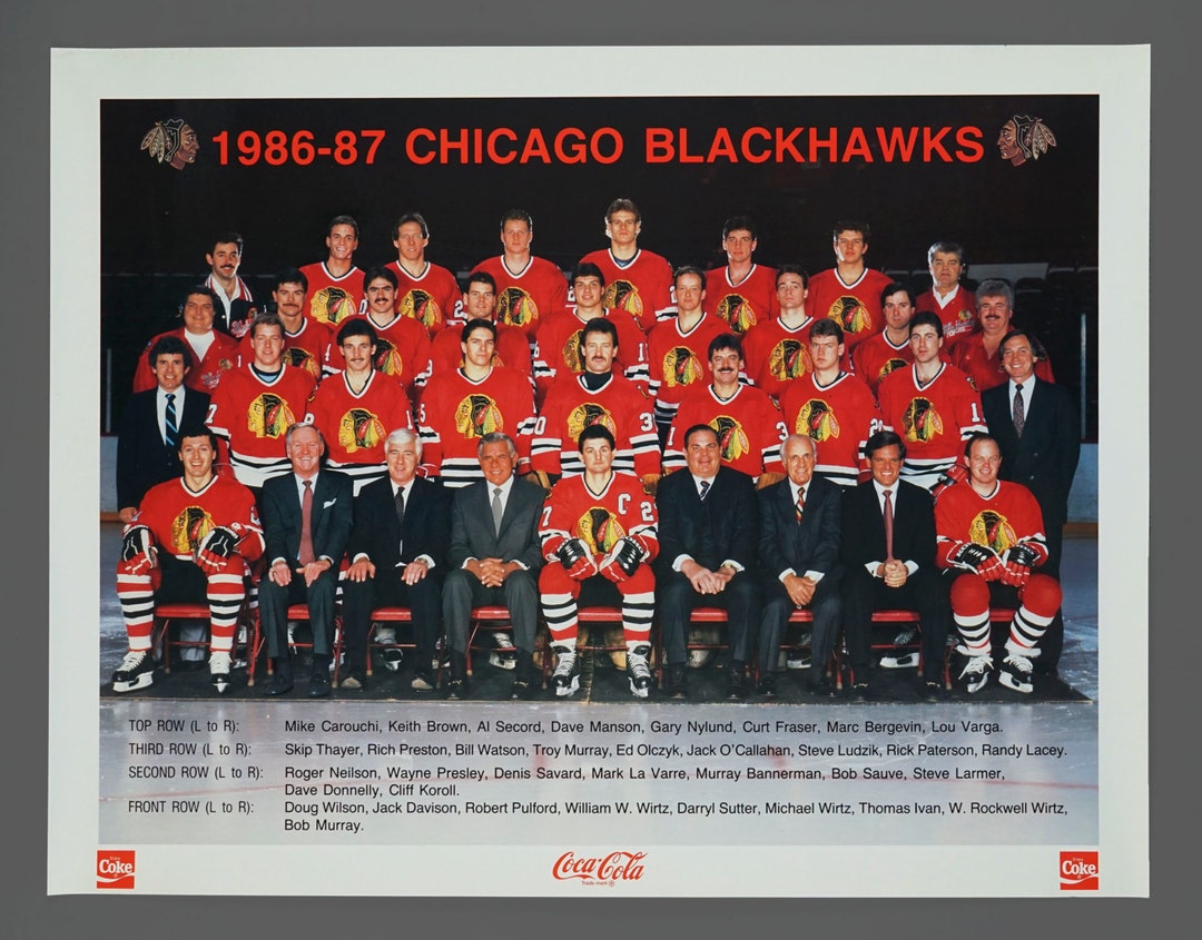 1986-87 Chicago Blackhawks Poster 17 X 22 Vintage NHL Hockey Team ...
