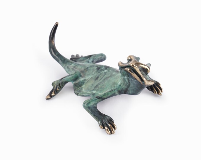 Michael Storey Small Bronze Sculpture Lizard Mid Century Modern - Etsy