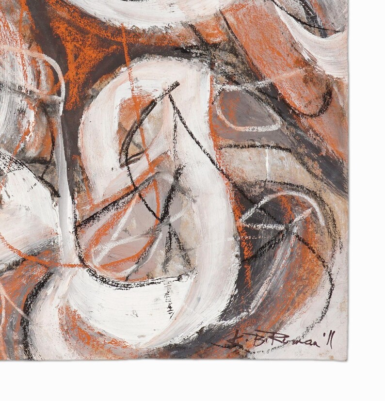 Kathy Blankley Roman Oil Painting on Paper Abstract Expressionist White ...