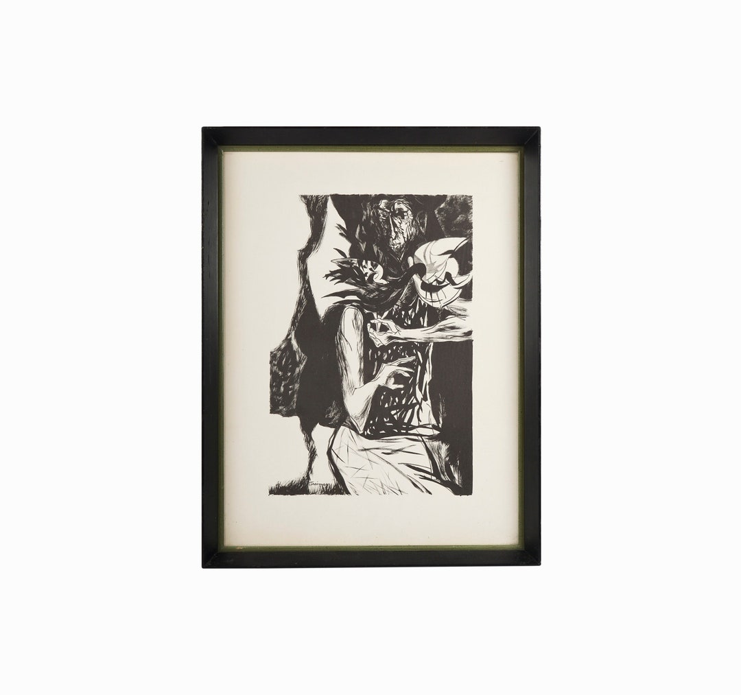 1954 Joyce Wahl Treiman "birdman" Lithograph Print on Paper - Etsy