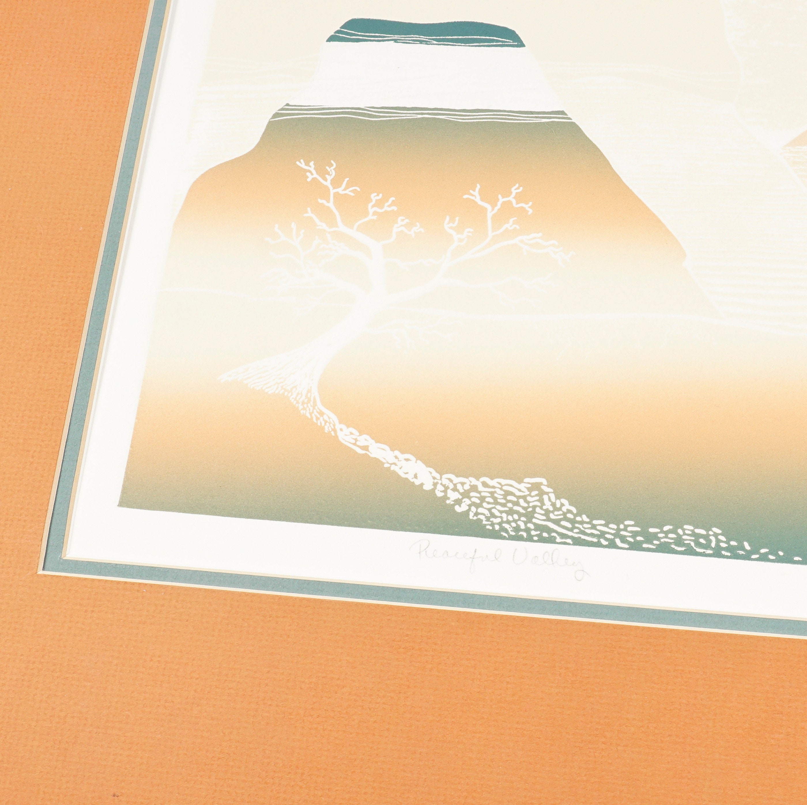 Vintage Embossed Landscape Print on Paper "peaceful Valley" - Etsy