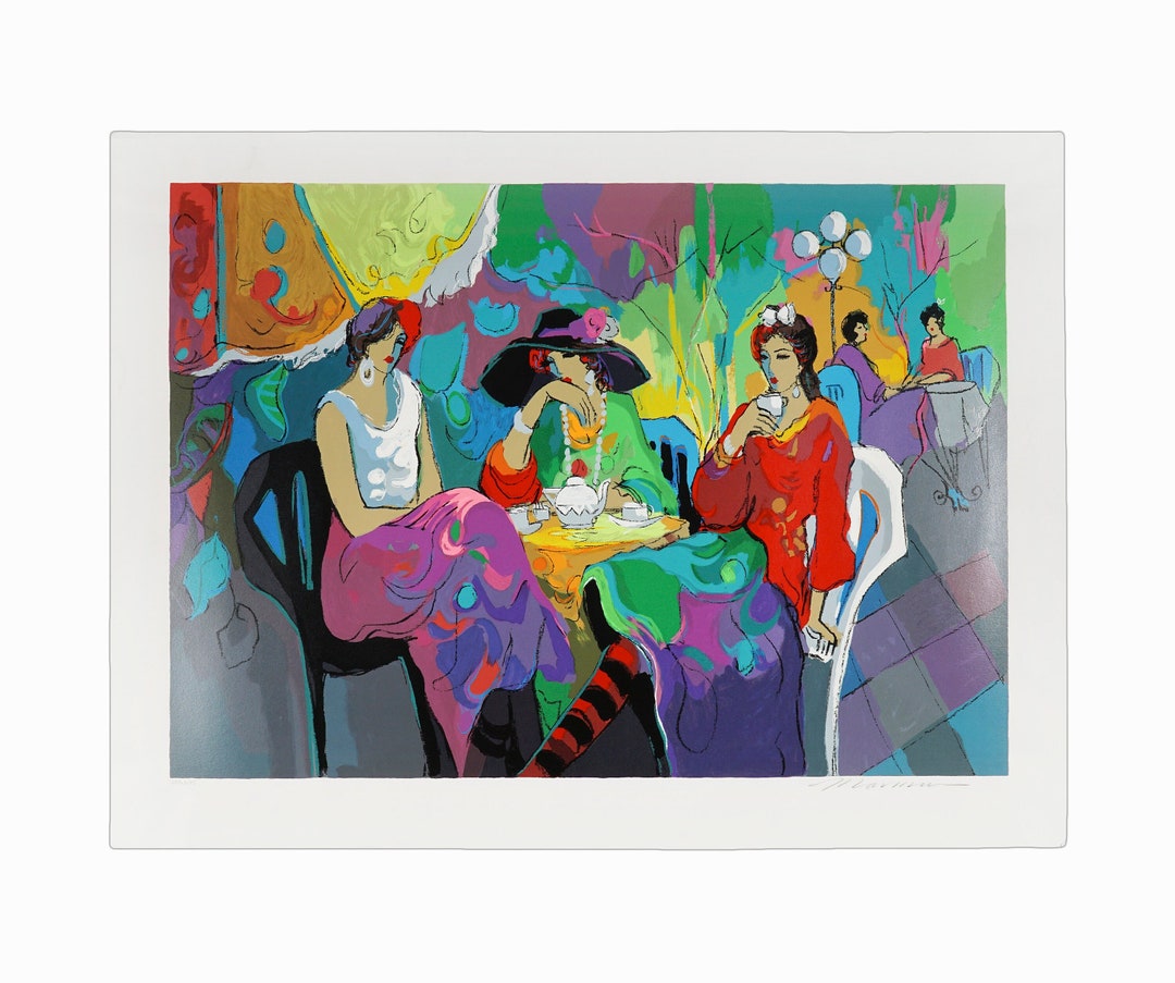 1994 Isaac Maimon park Garden Cafe Serigraph Print on Paper - Etsy