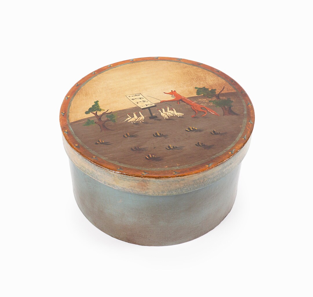 Vintage Hand-painted Papier-mâché Shaker Style Box Fox Conductor - Etsy