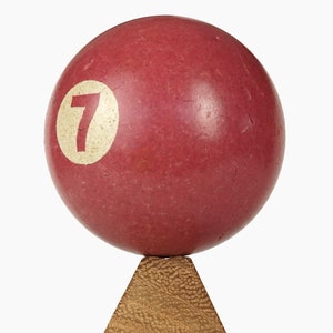 No. 7 Billiard Ball 1 7/8" Vintage Seven VII Carmine Red Color Pool ...