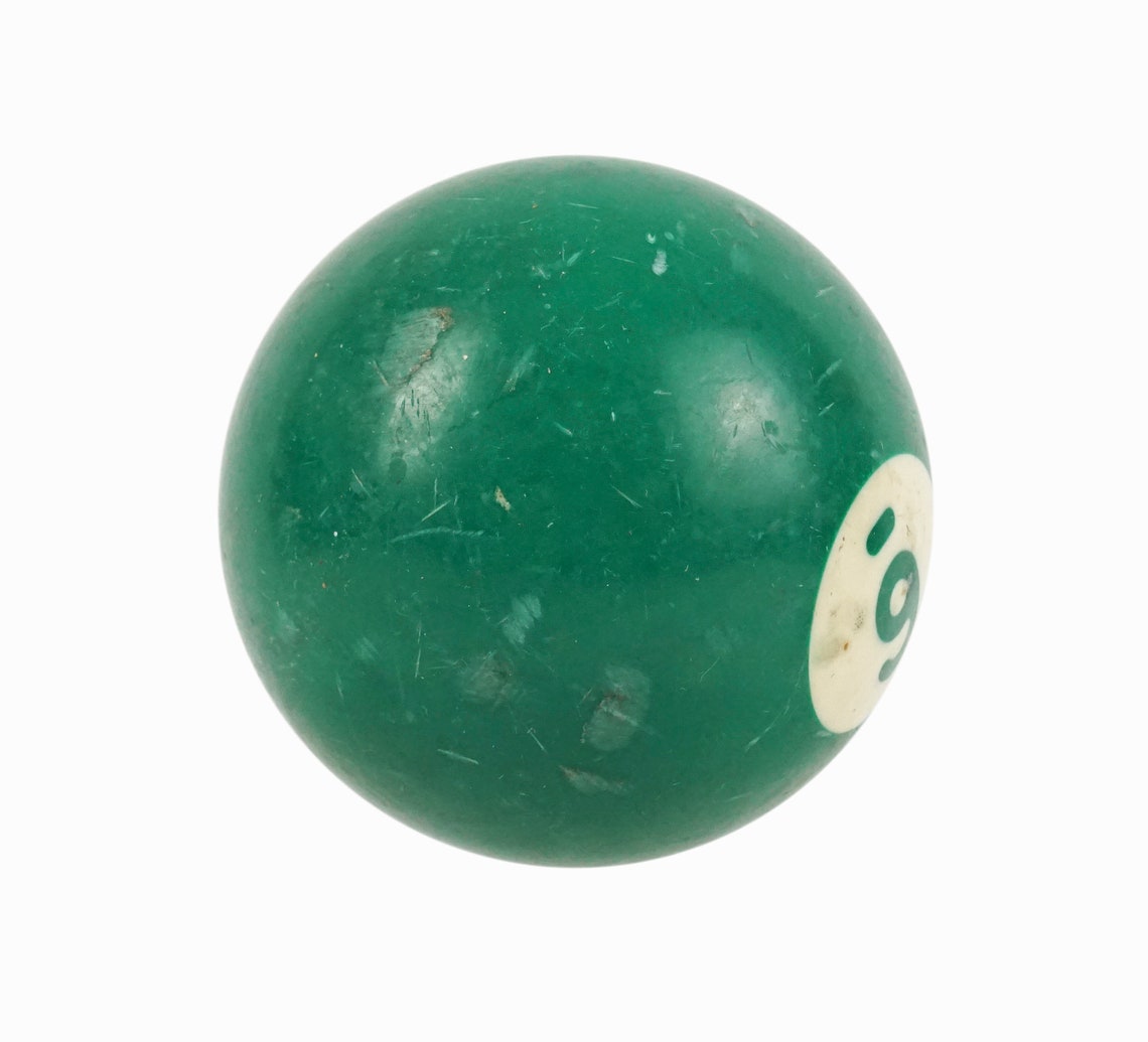 Vintage Pool Ball 6 Six VI Old Retro Billiard Green | Etsy