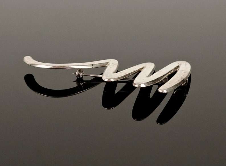 Sterling Silver 925 Zig Zag Pin Brooch Vintage Zigzag | Etsy