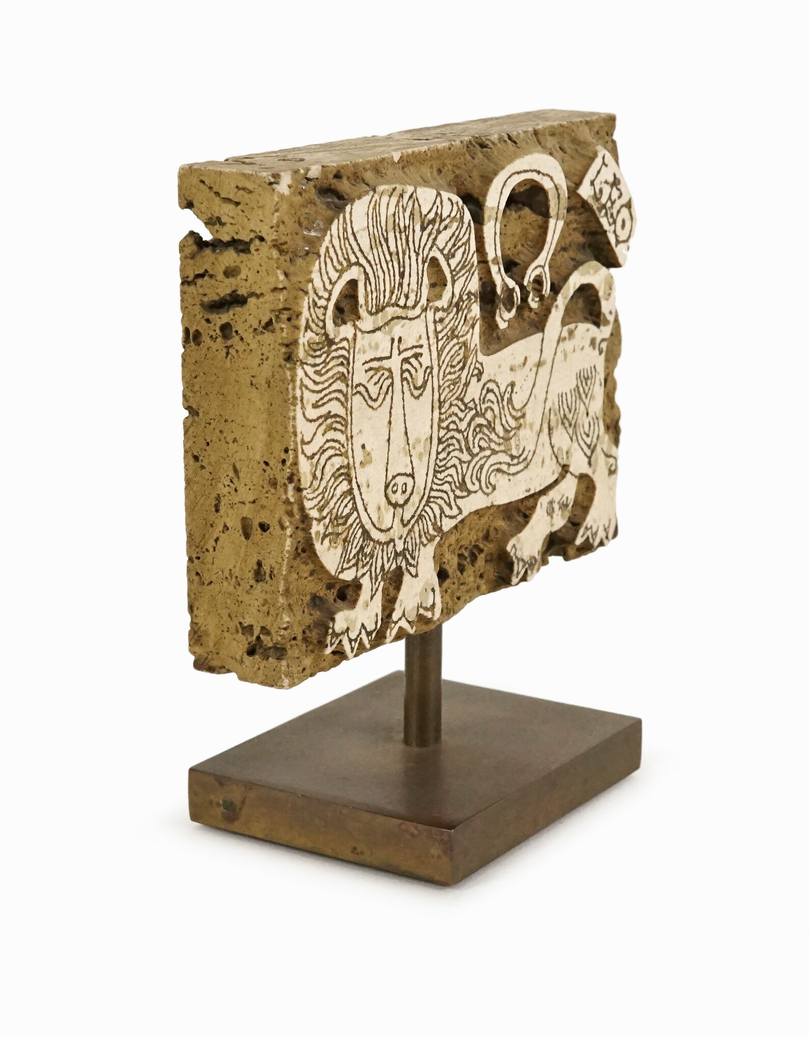 Rodney Winfield Travertine Leo Sculpture Carved Vintage - Etsy