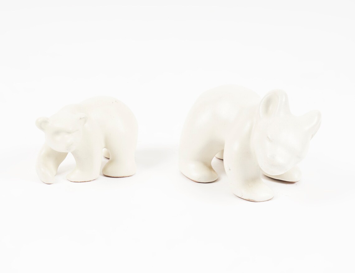 Anna-lisa Thomson White Ceramic Polar Bear Figurine Sweden Upsala Ekeby ...