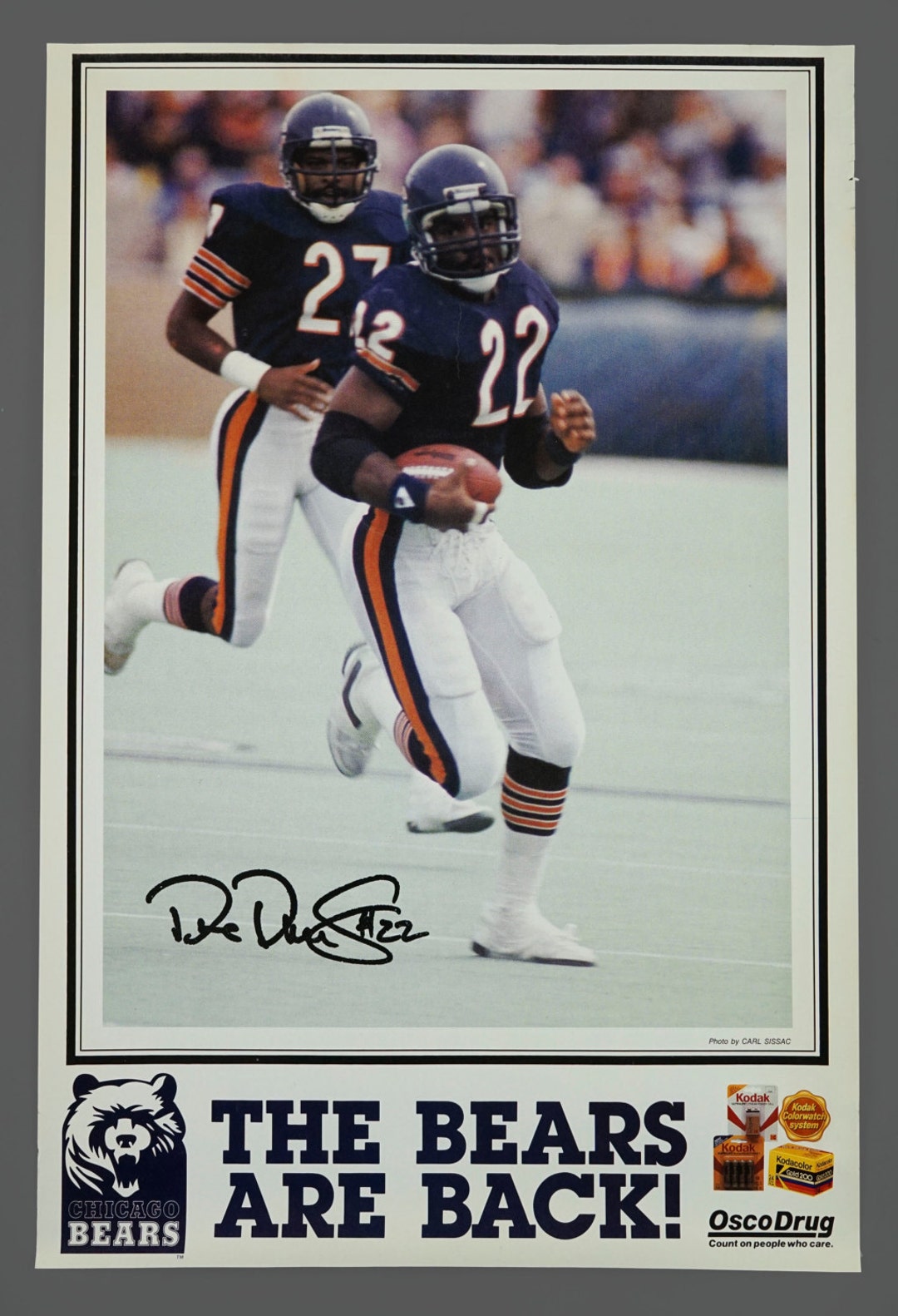 1980s Dave Duerson Chicago Bears Player Poster 15 X 22.5 Osco-drug ...