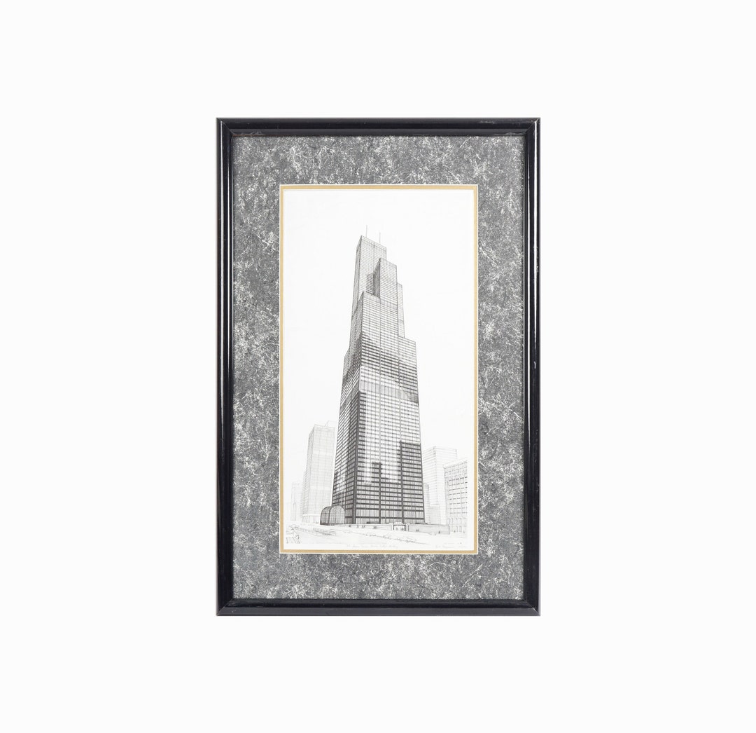 1988 Matthew Hagemann Chicago Print "the Sears Tower World's Tallest ...