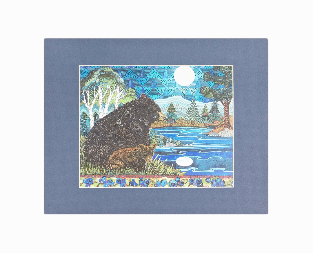 Vintage Lithograph on Paper Bear Print - Etsy