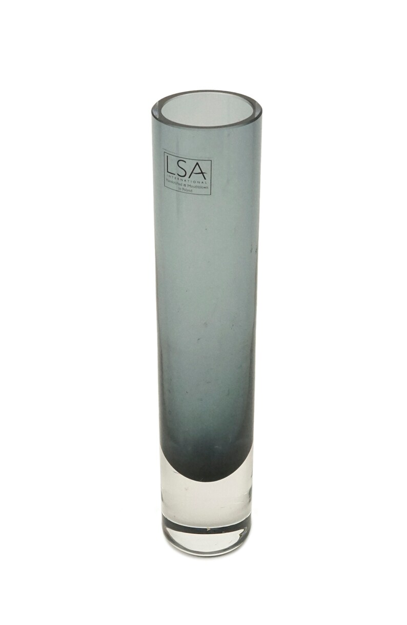 Vintage Lsa Glass Vase Made In Poland Mid Century Modern Style Etsy