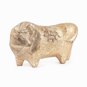 Japanese Cast Iron Bull Figurine Saegusa Sotaro Okimono Sculpture - Etsy