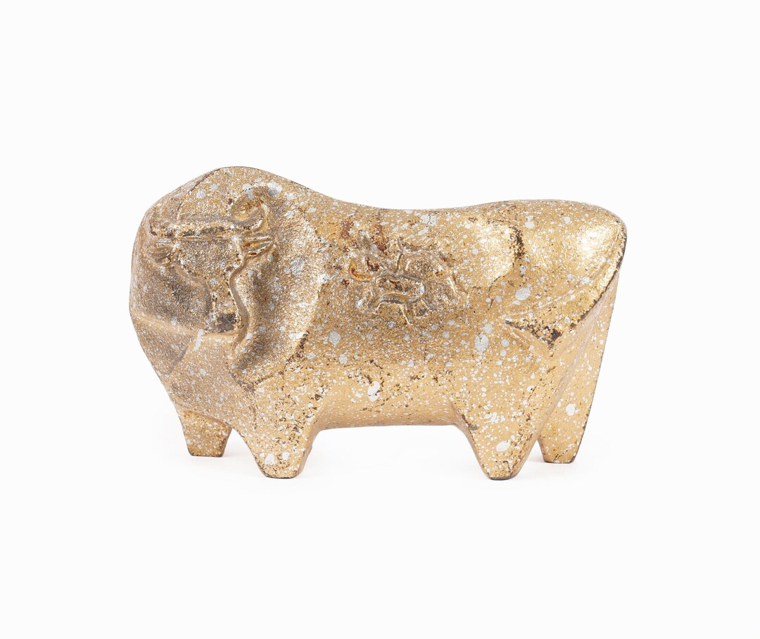 Japanese Cast Iron Bull Figurine Saegusa Sotaro Okimono Sculpture - Etsy