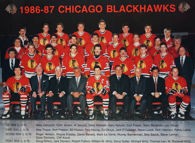 1986-87 Chicago Blackhawks Poster 17 X 22 Vintage NHL Hockey - Etsy