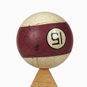 Number 15 Pool Ball Striped Clay Billiard Ball 2.25" Fifteen XV Stripe ...