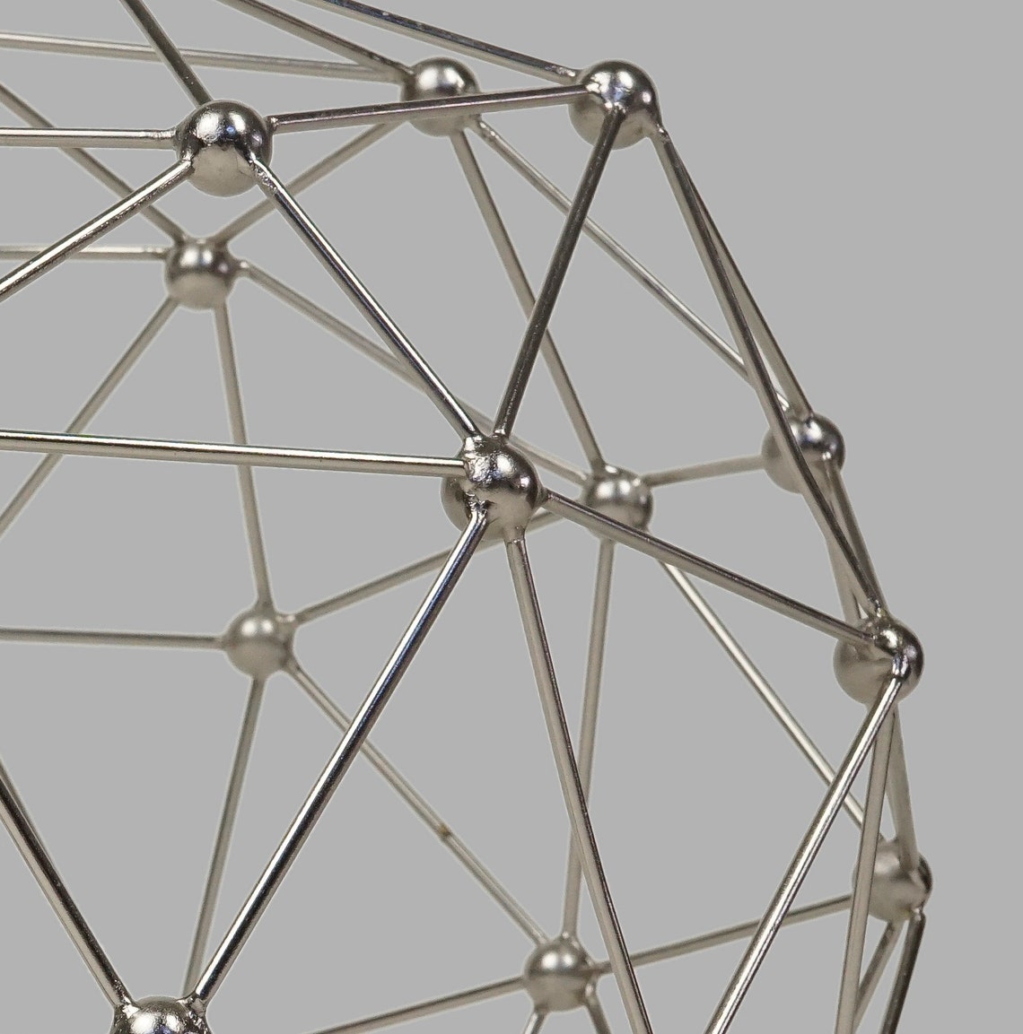 Mid Century Polygon Sculpture Silver Polyhedron Geometric | Etsy