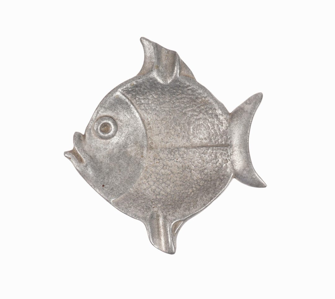 Vintage Pewter Fish Tray Metal Ashtray Mid Century Modern - Etsy
