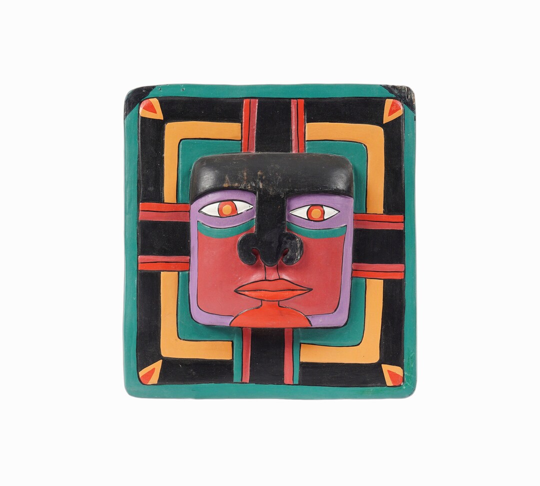 Laurel Burch Tribal Wooden Mask Wall Sculpture Folk Art - Etsy