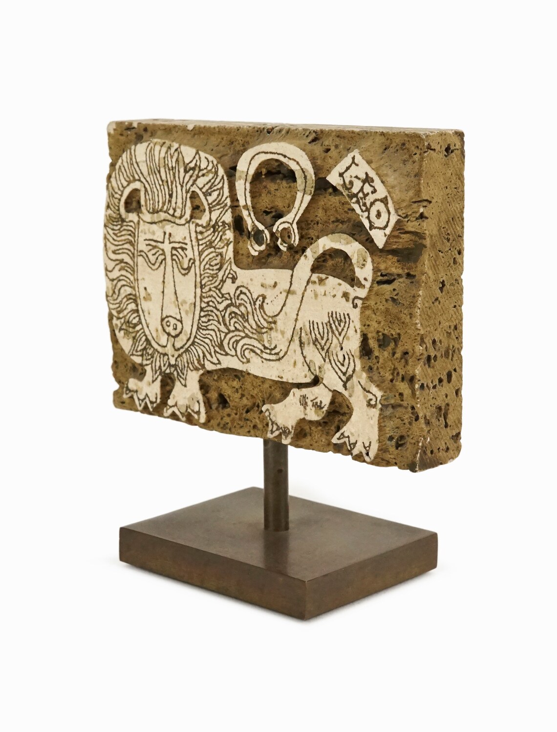 Rodney Winfield Travertine Leo Sculpture Carved Vintage - Etsy