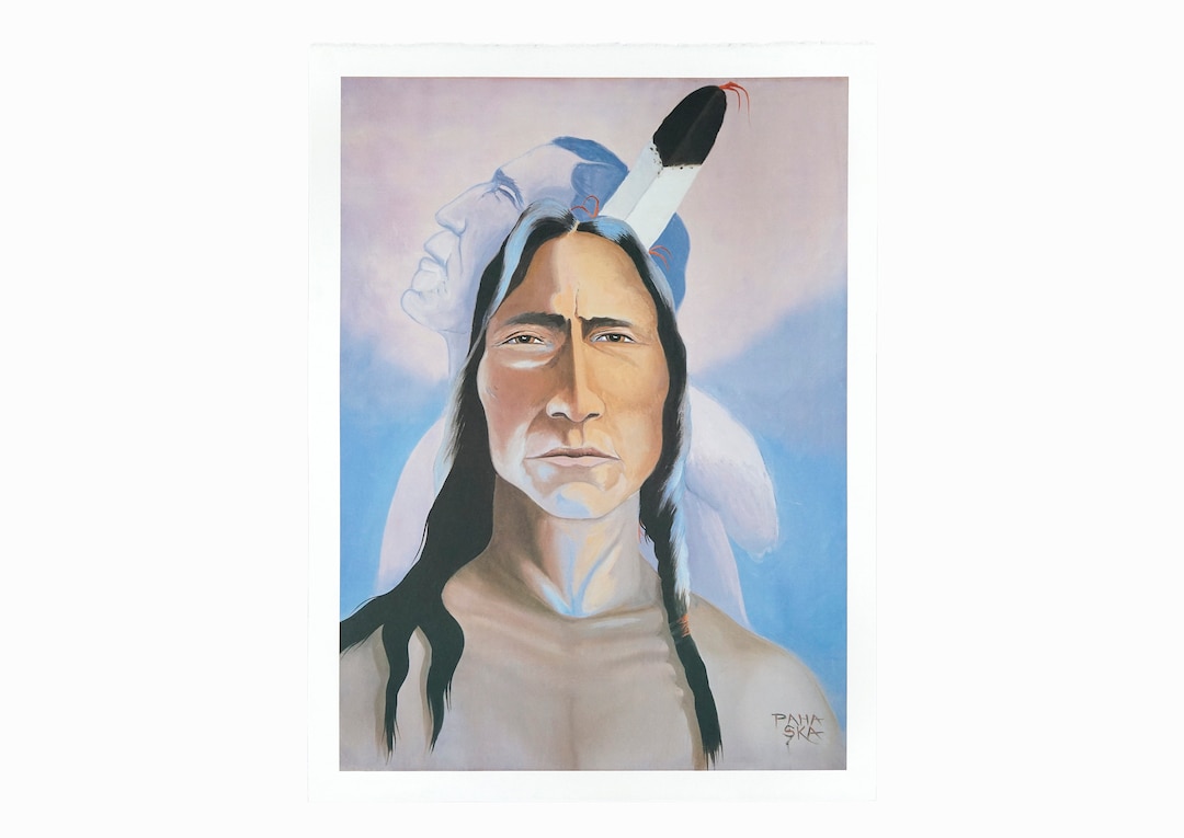 Vintage Paha Ska Offset Lithograph Print Native American - Etsy