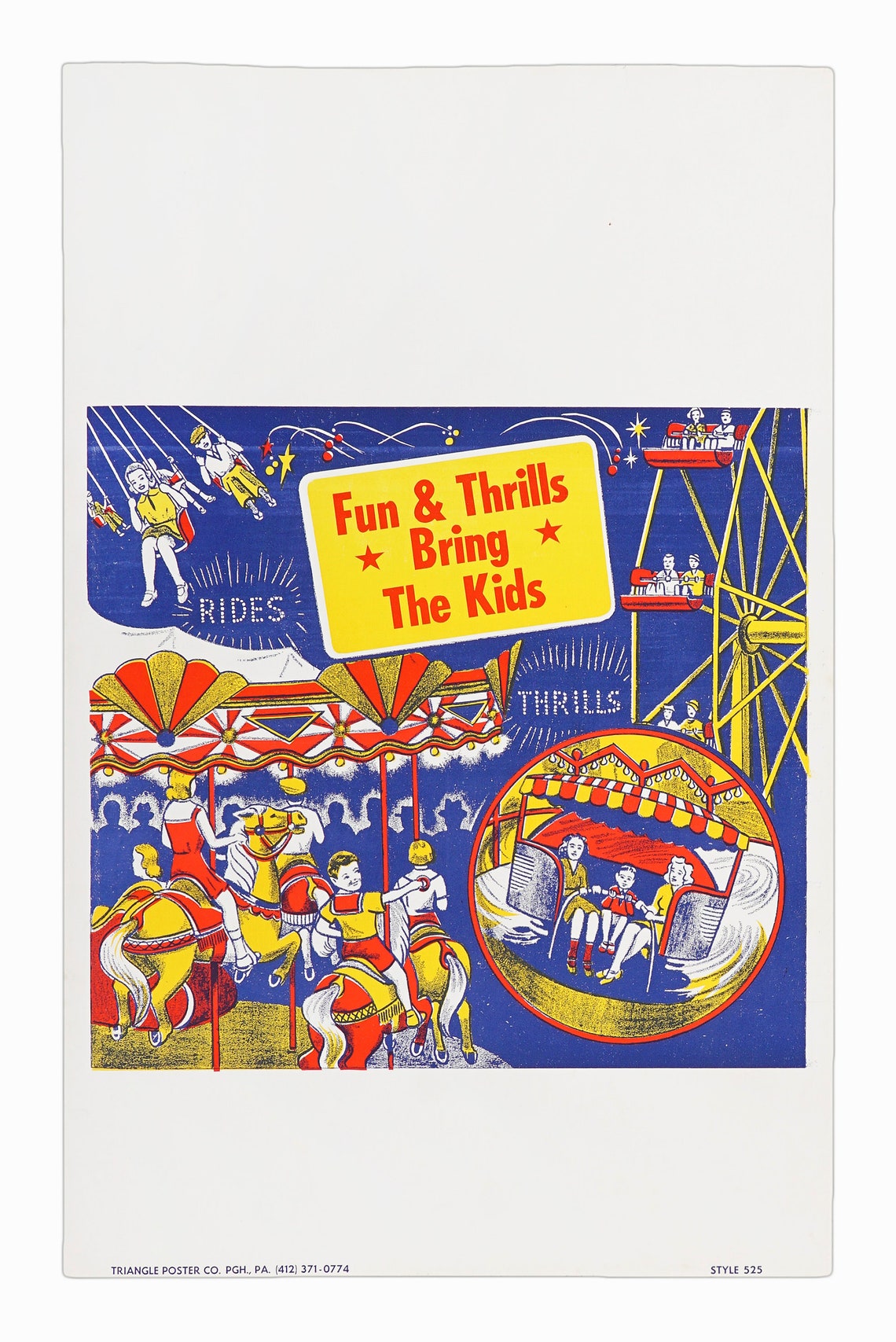 1960s Carnival Triangle Poster Co. Cardboard Print - Etsy