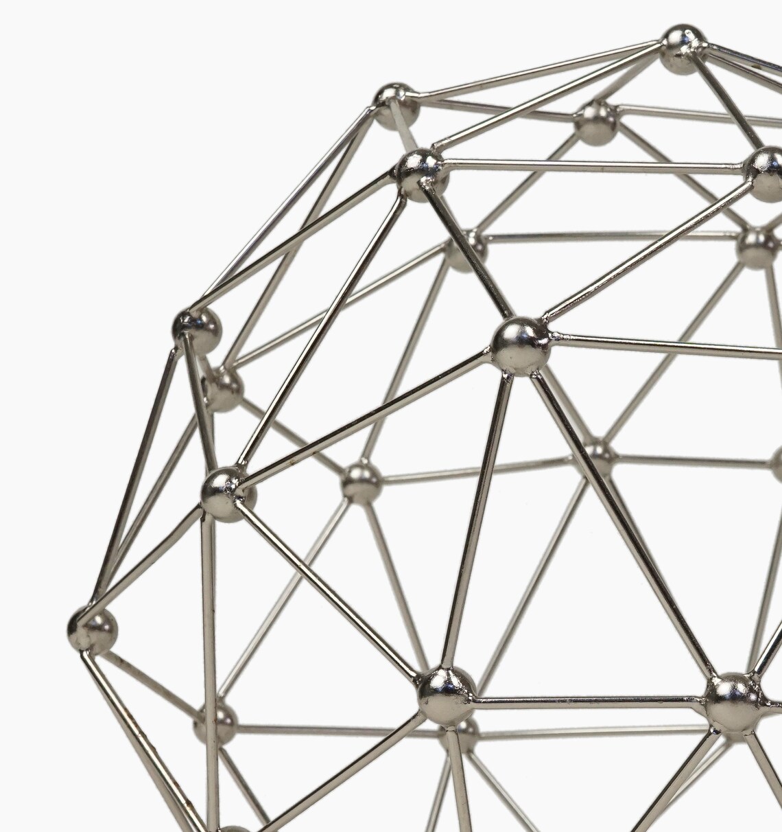 Mid Century Polygon Sculpture Silver Polyhedron Geometric | Etsy