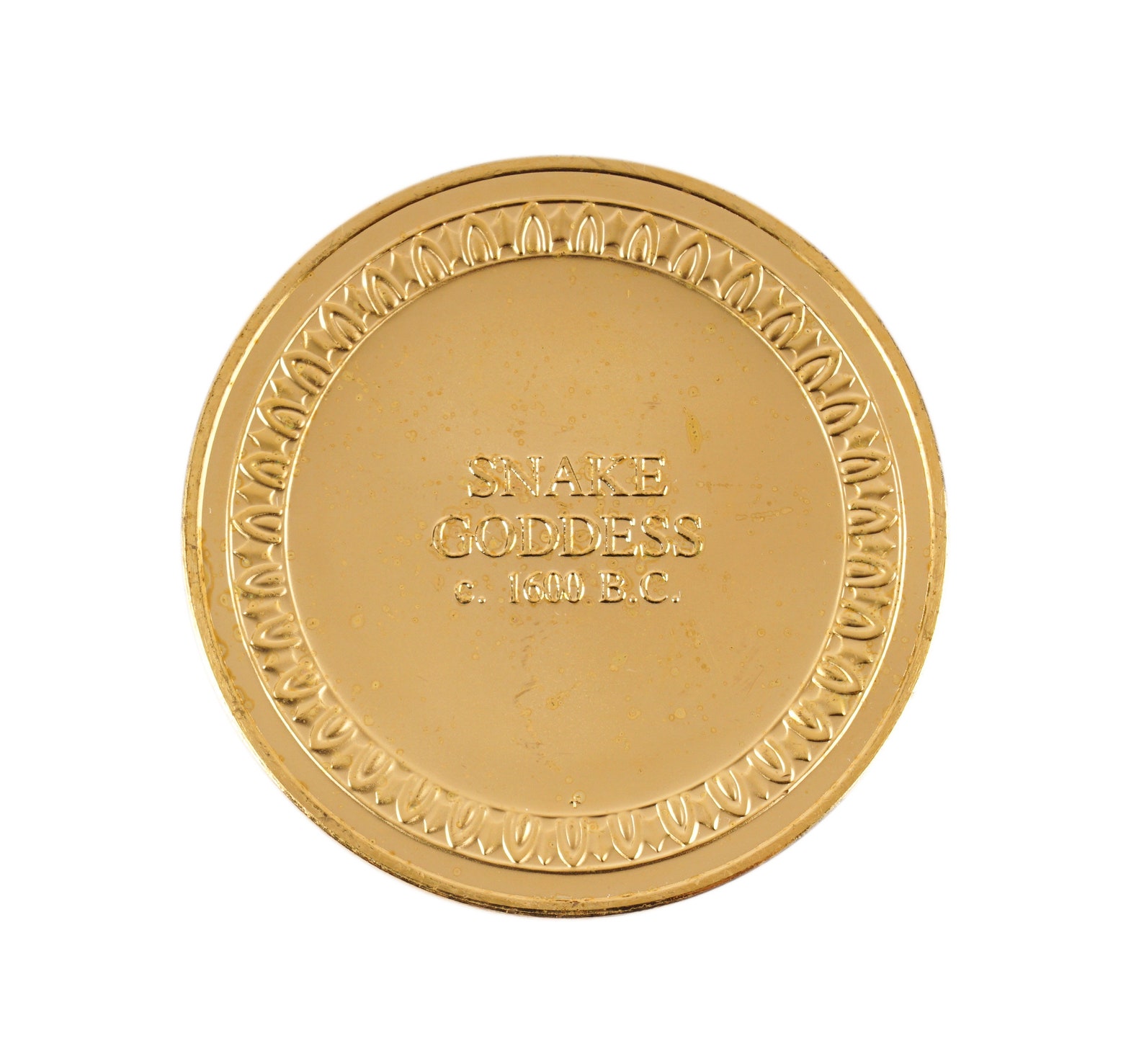 24k Gold Plated Bronze Medal Coin Snake Goddess | Etsy