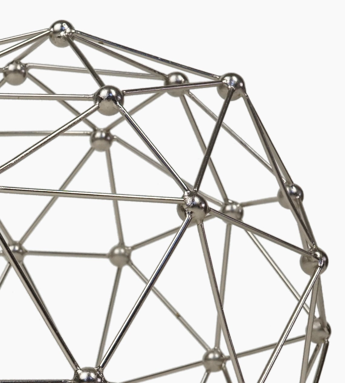 Mid Century Polygon Sculpture Silver Polyhedron Geometric | Etsy