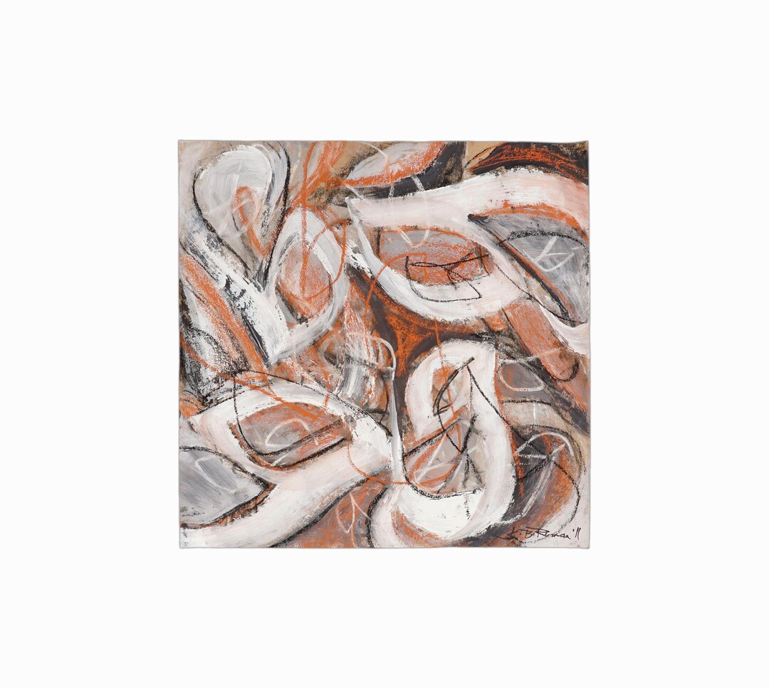 Kathy Blankley Roman Oil Painting on Paper Abstract Expressionist White ...