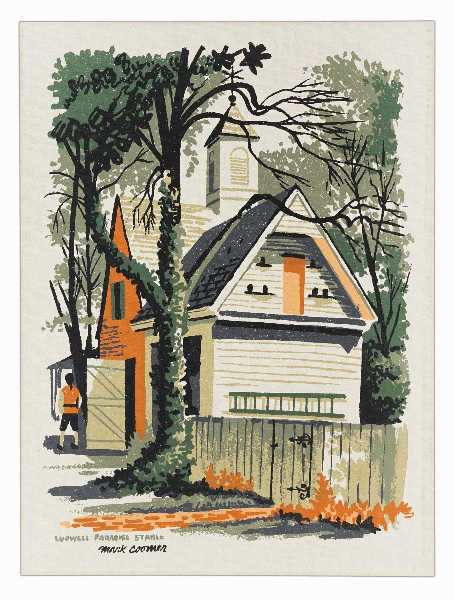 Mark Coomer Serigraph Ludwell Paradise Stable Print Vintage Art ...