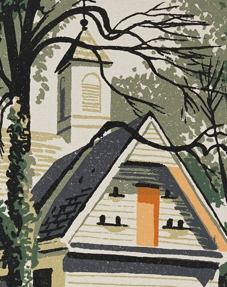Mark Coomer Serigraph Ludwell Paradise Stable Print Vintage Art ...