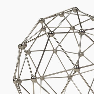 Mid Century Polygon Sculpture Silver Polyhedron Geometric Sculpture ...