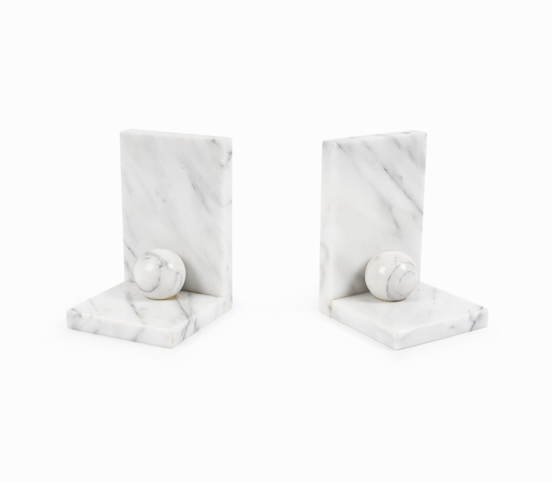 Vintage Marble Bookends Book Ends Library Decor - Etsy