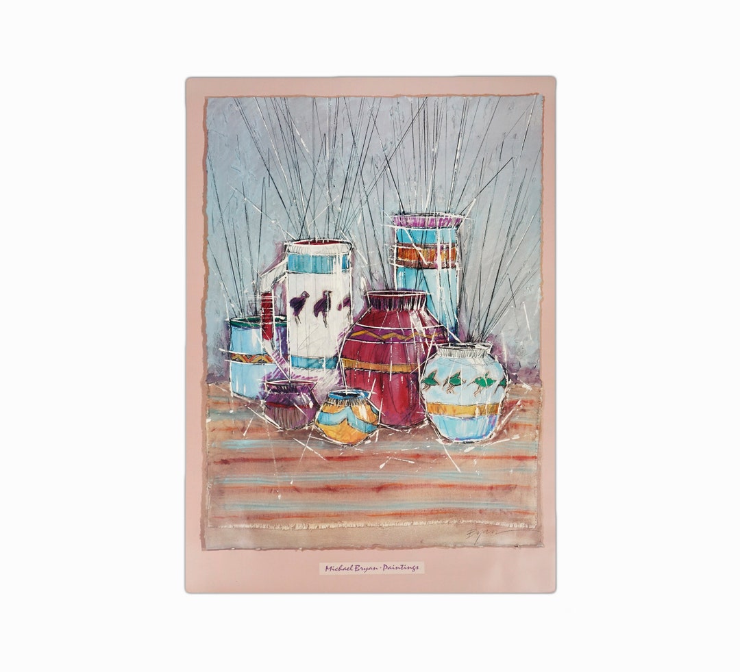 1987 Michael Bryan Offset Lithograph Print Mirage - Etsy