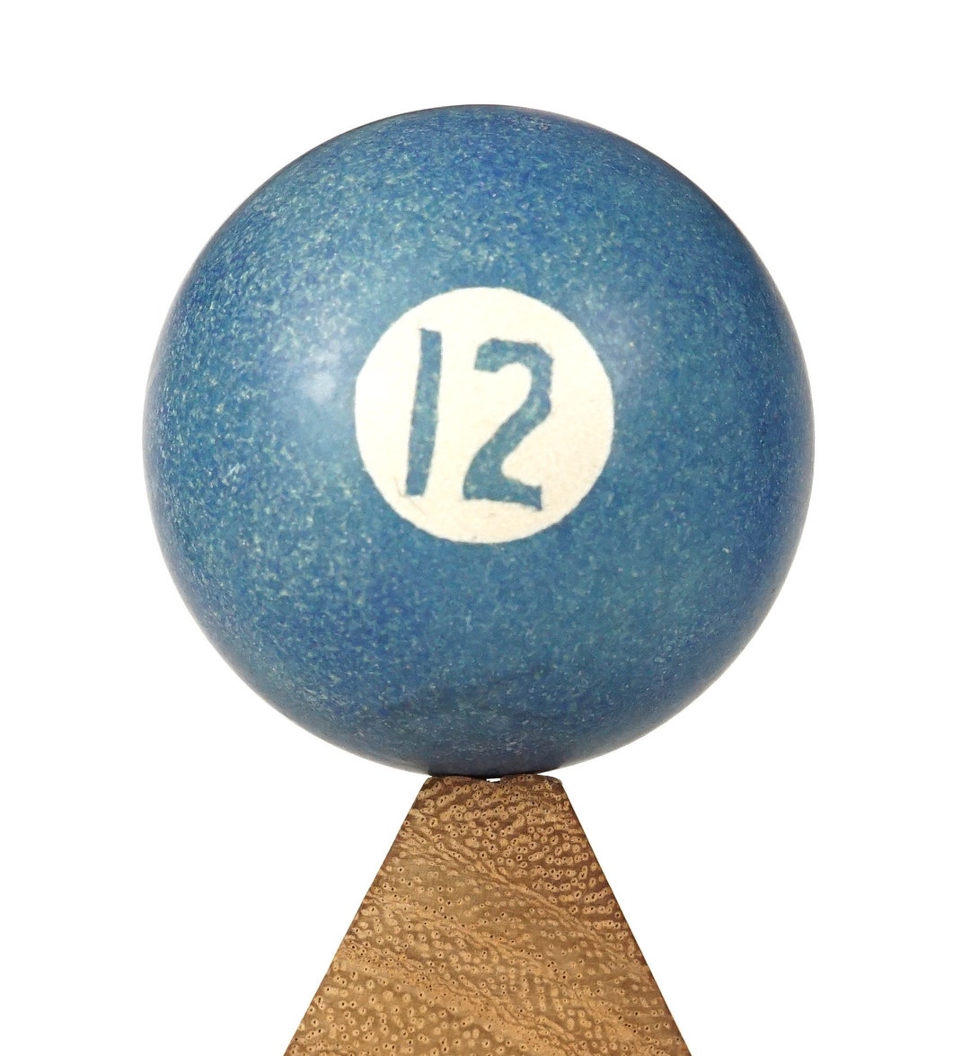 No. 12 Billiard Ball 1 7/8" Vintage Twelve XII Crayola Blue Pool Ball ...