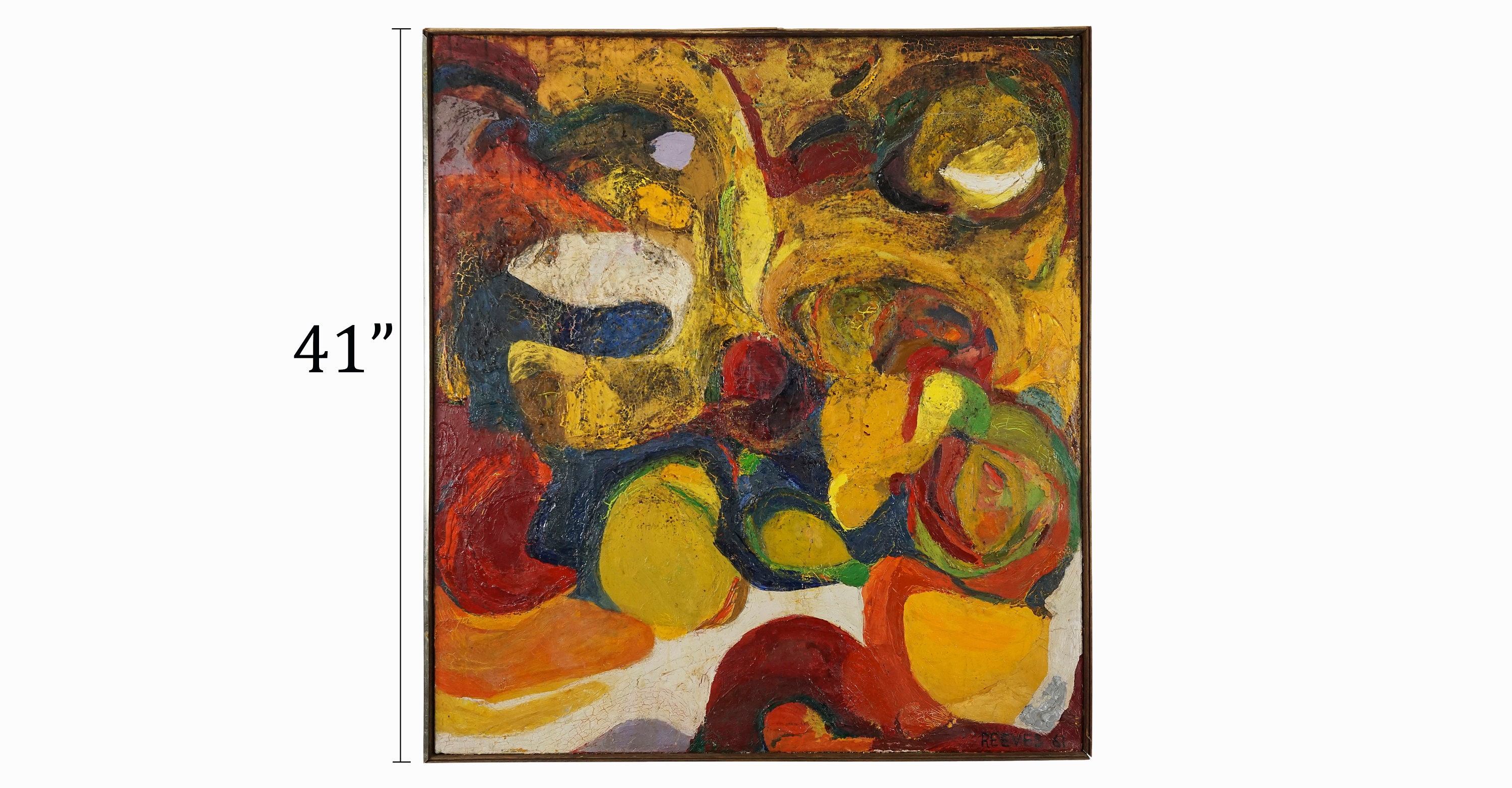 1961 Reeves Abstract Oil Painting on Canvas Mid Century | Etsy